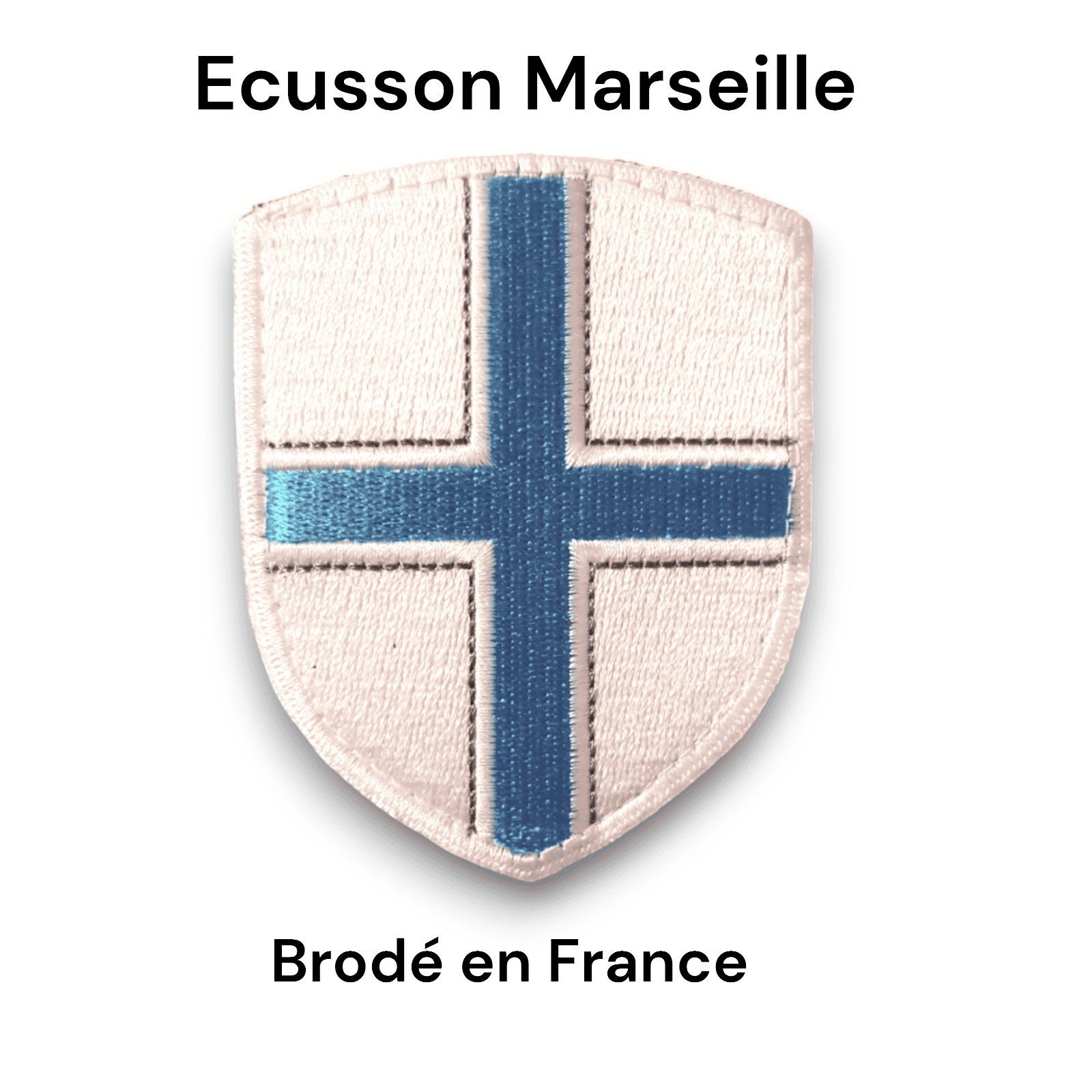Ecusson de Marseille. Broderie Française. Dos scratch