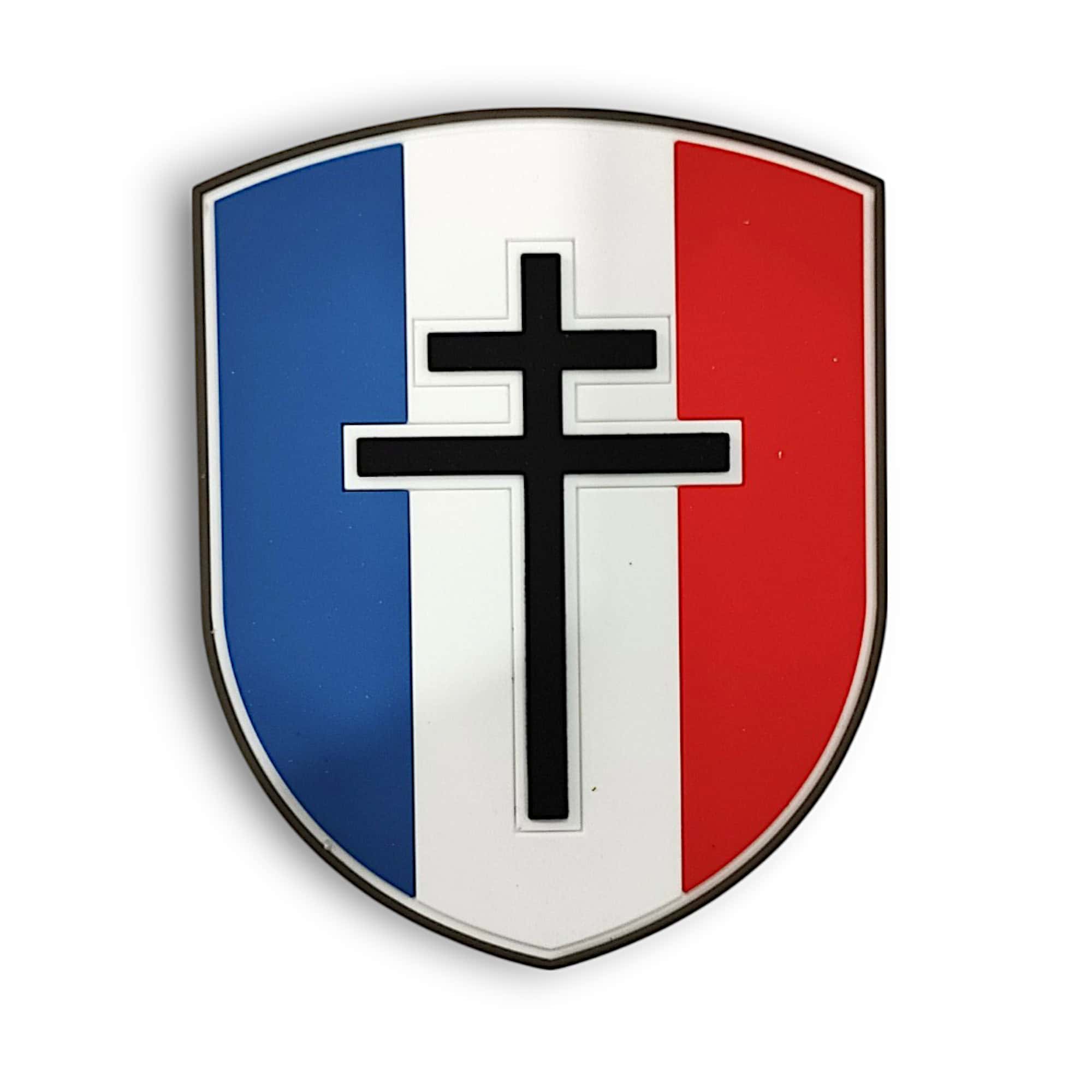 Écusson Croix de Lorraine PVC 3D dos scratch